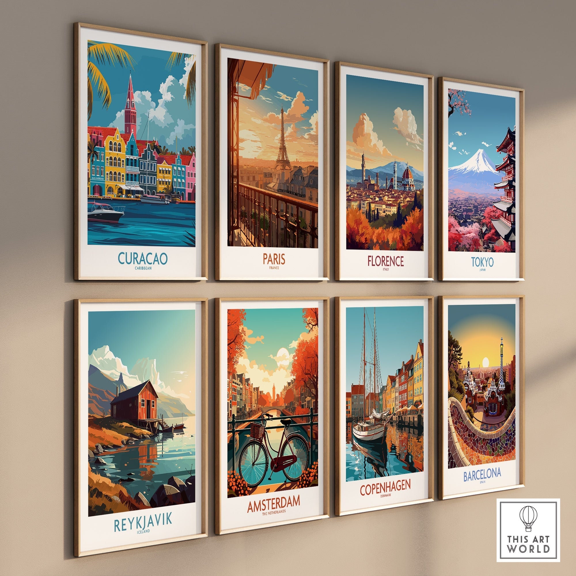 Curacao Print Wall Art Gift Curacao Caribbean Island Artwork Framed ...