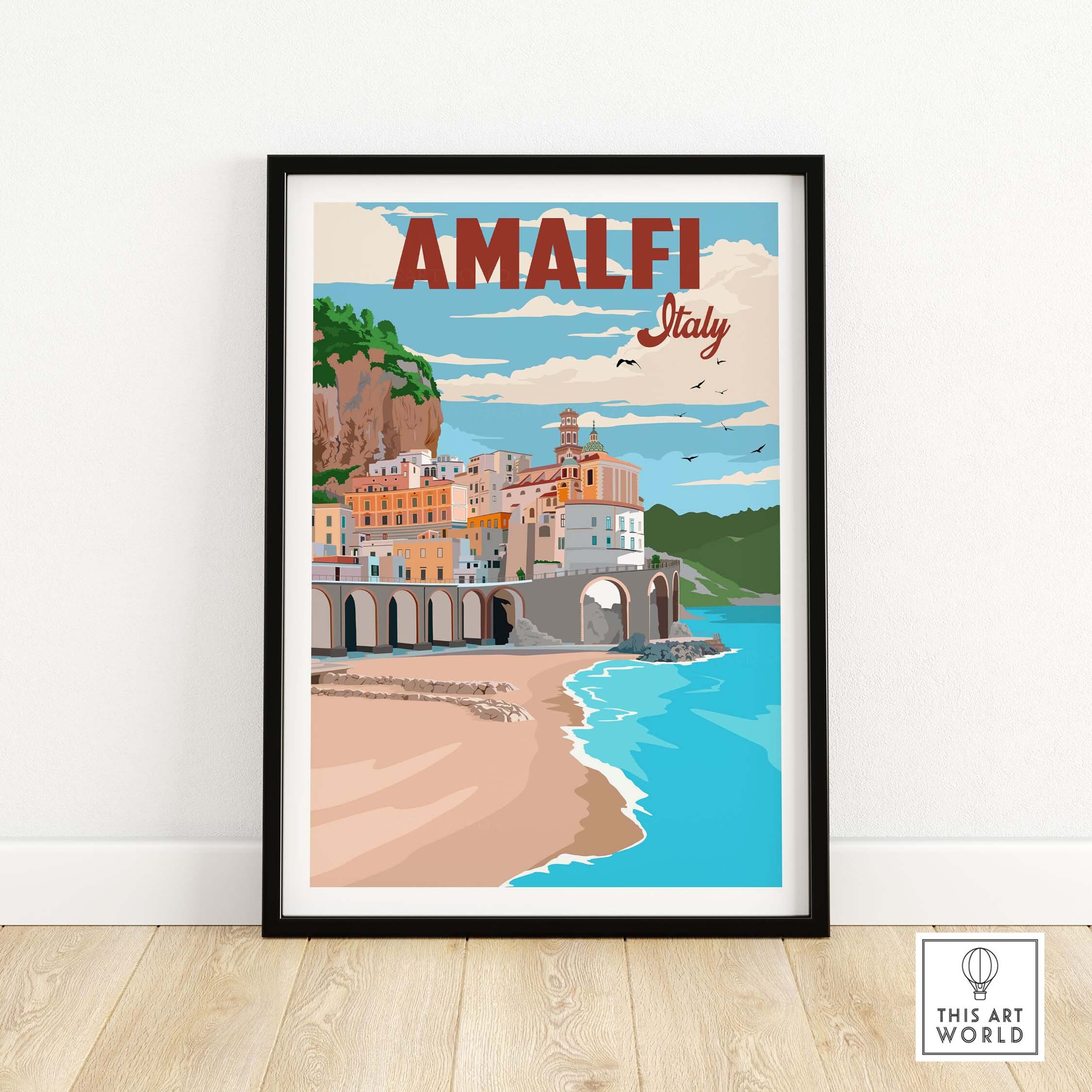 Amalfi Coast Print Italy Italian Riviera Travel Poster - Etsy Canada