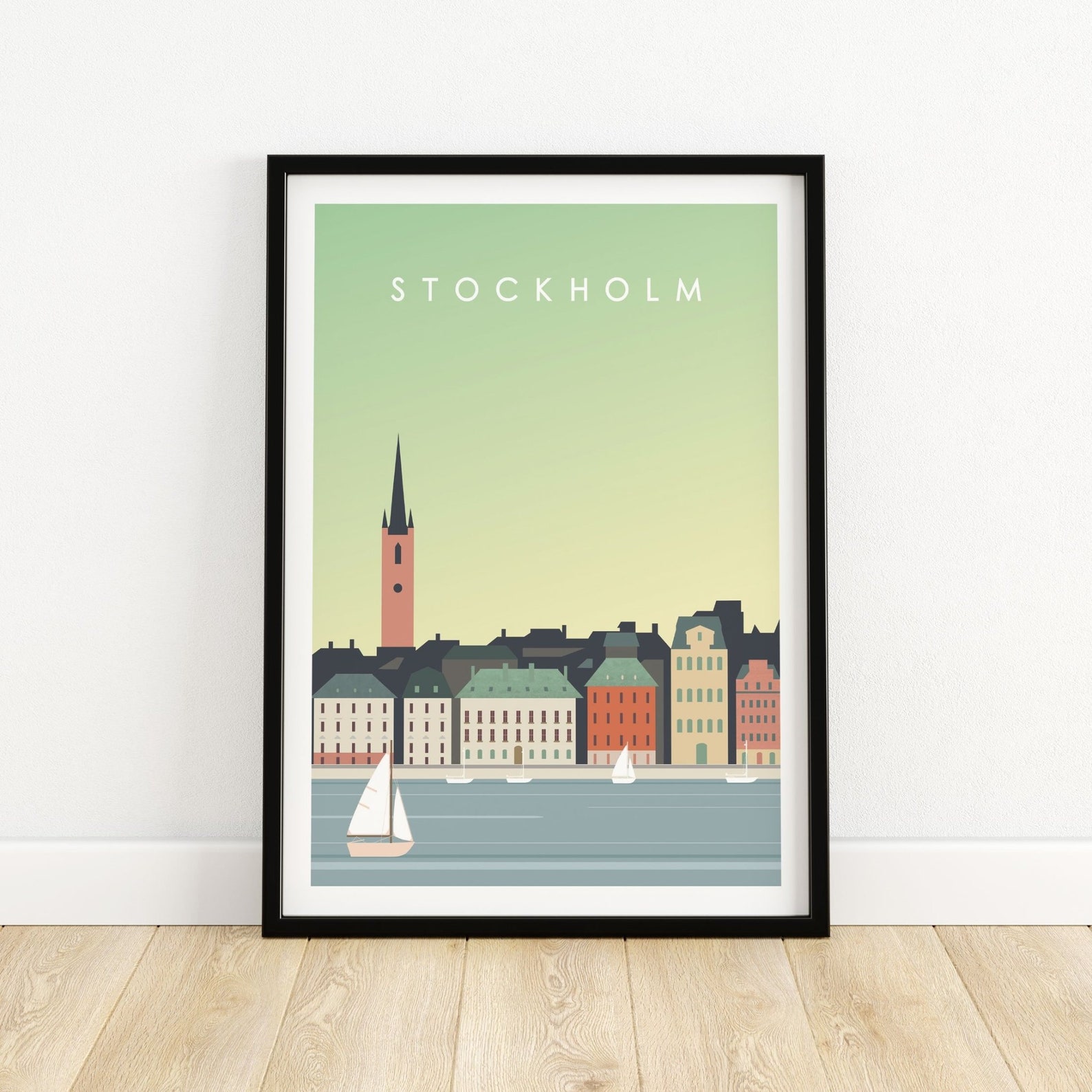 Stockholm Print Sweden Travel Poster Swedish Gift Idea | Etsy