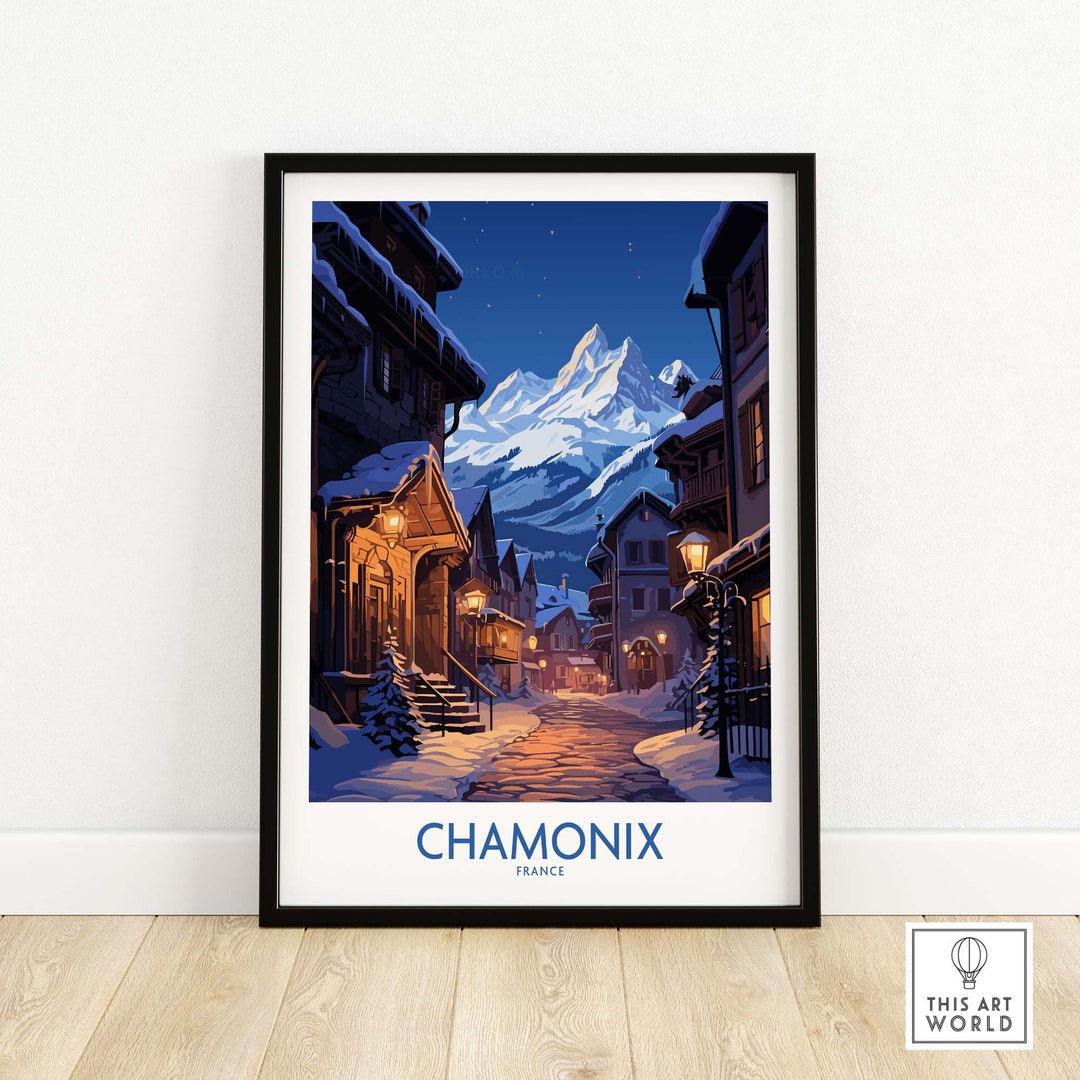 Chamonix Print Art Print Travel Print Home Décor Poster Gift Digital ...