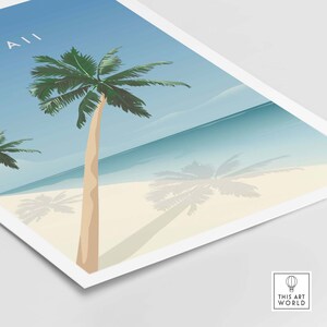 Hawaii Print | Travel Poster | Hawaii Beach Wall Art With Palm Trees ...
