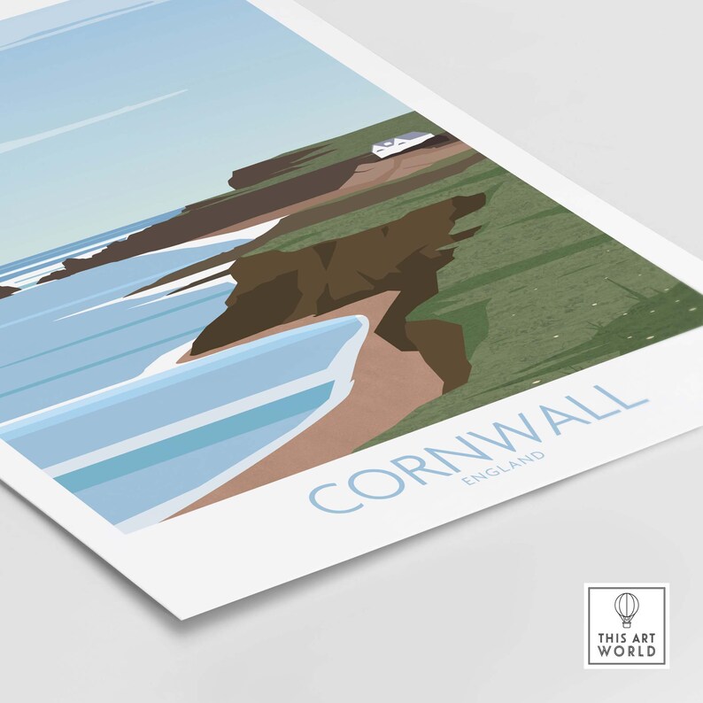 Cornwall Poster Print Wall Art Cornish Coastal Artwork - Etsy