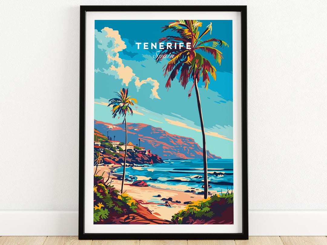 Tenerife Poster Tenerife Wall Art Print Spain Travel Poster Home Decor ...