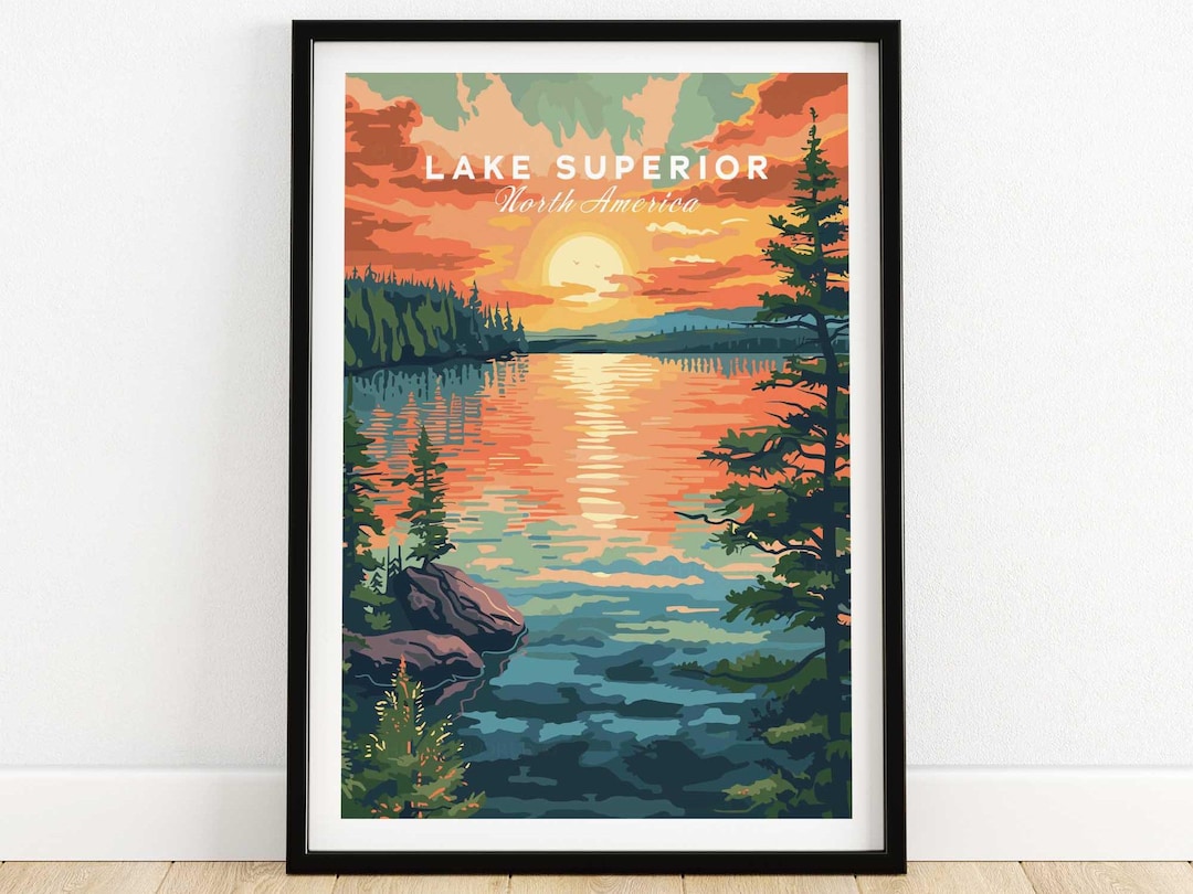 Lake Superior Print Travel Print Lake Superior Wall Art Poster Gift ...