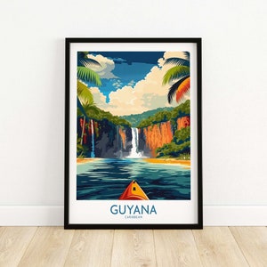 Guyana Print Guyana Wall Art Print Caribbean Travel Poster Caribbean ...