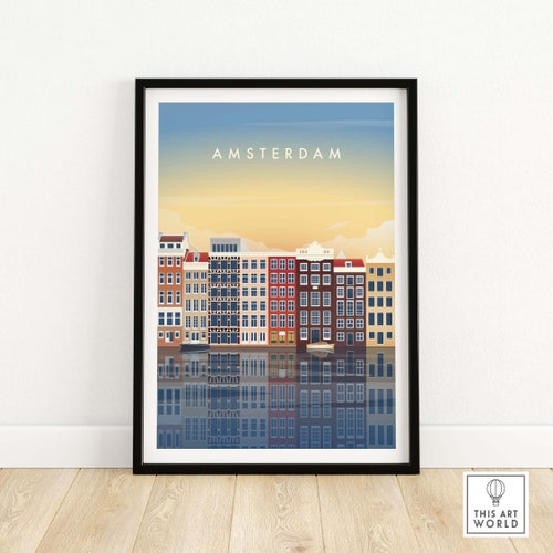 Amsterdam Skyline Print Line Art Minimalist Wall Art City - Etsy