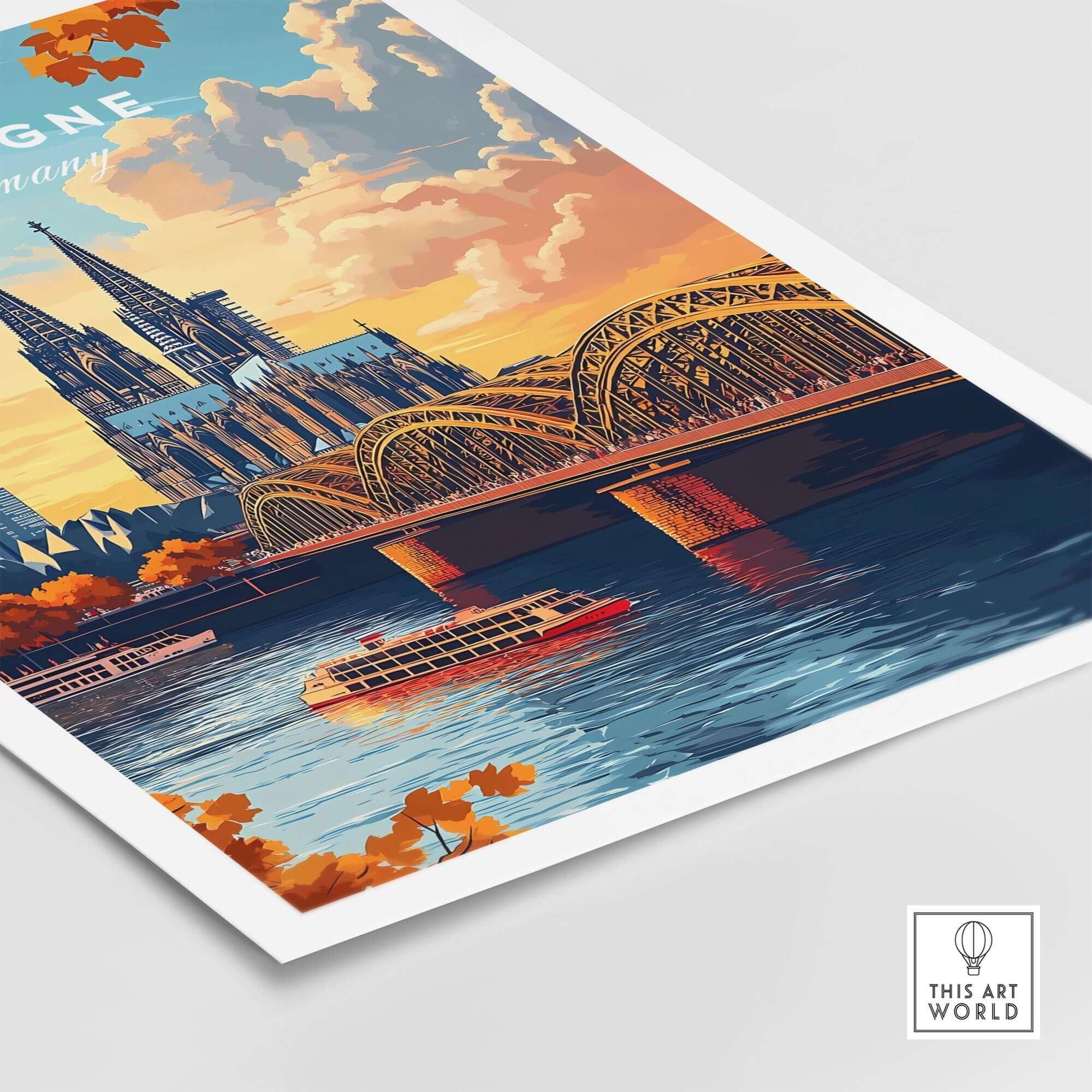 Cologne Wall Art Poster Cologne Travel Print Wall Art Cologne Wall ...