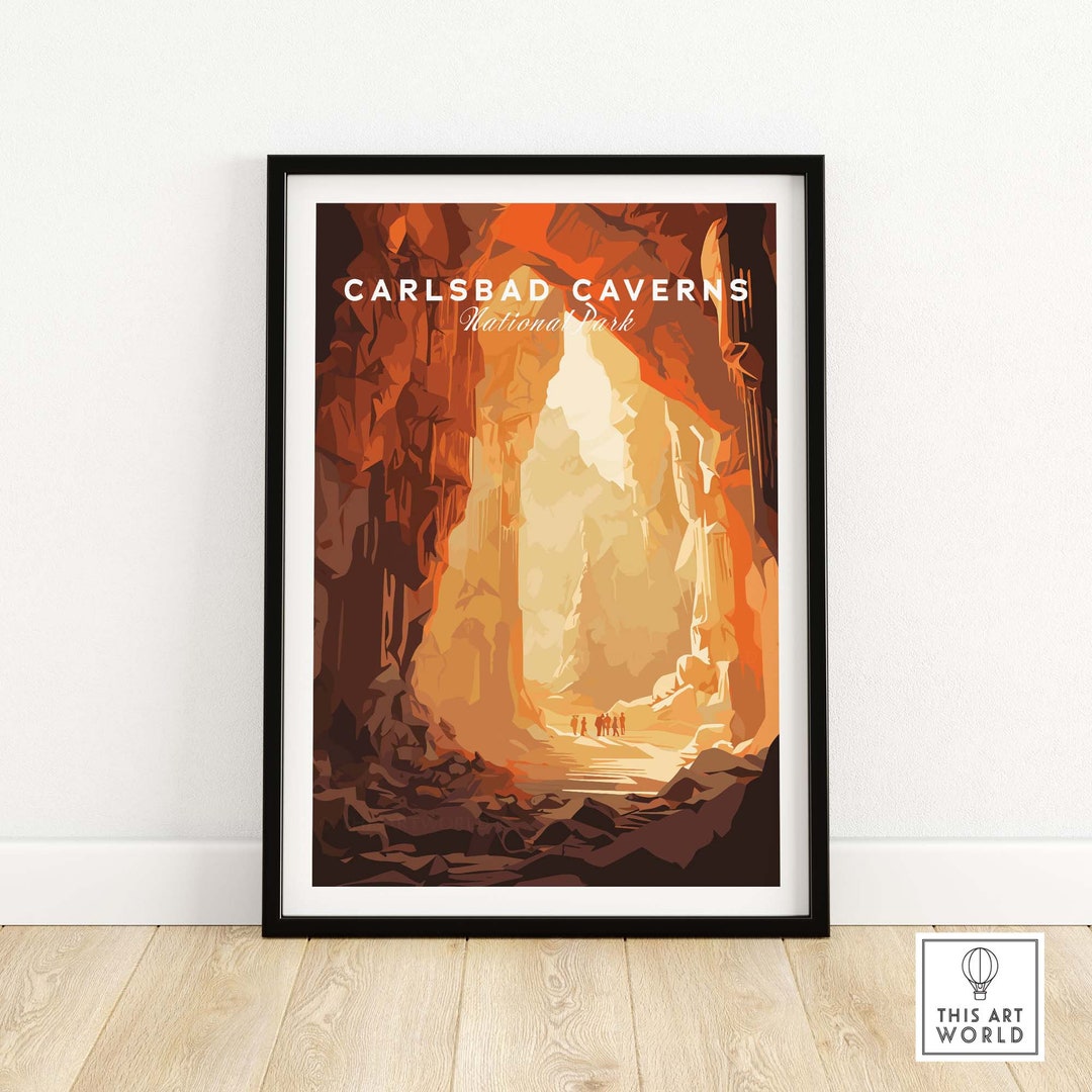 Carlsbad Caverns Poster National Park Art Print Travel Print Home Décor ...