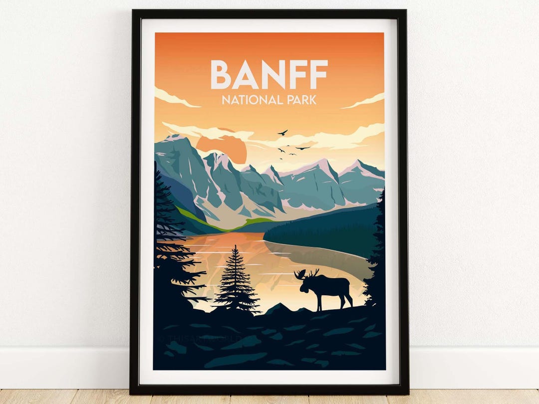 Banff Print | National Park Poster | Canadian Travel Print | Banff ...