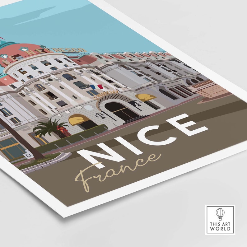 Nice Poster | Travel Print France | Nice Wall Art | Cote D'azur Poster ...
