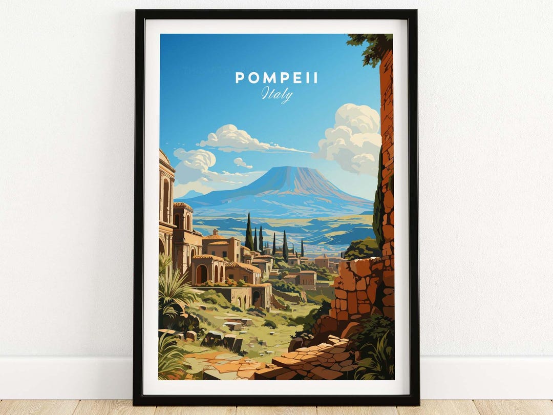 Pompeii Poster Italy Wall Art Print Italy Travel Poster Naples Pompeii ...