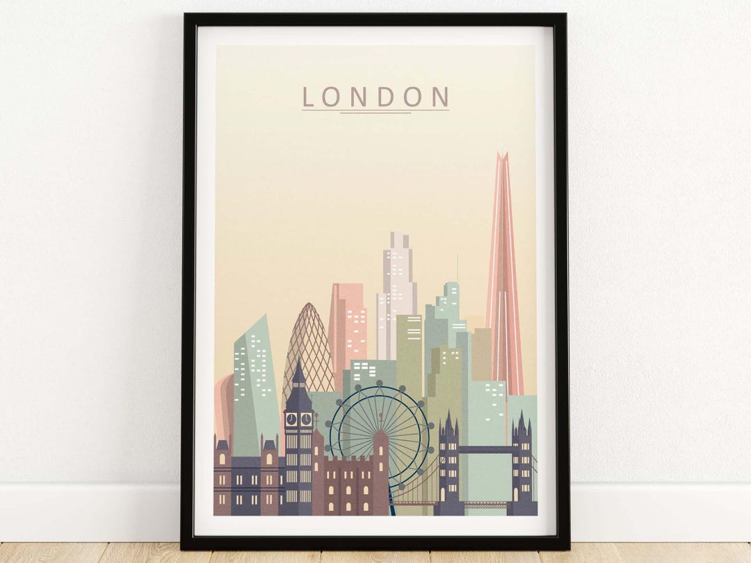 London Print | London Skyline Print | Wall Art Poster | London City ...