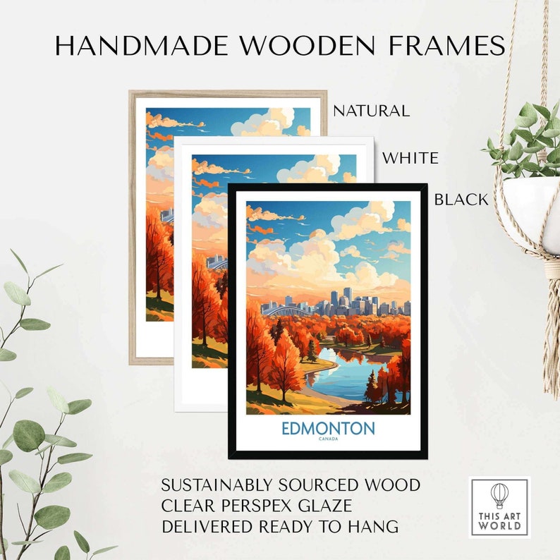 Edmonton Cityscape Wall Art Print - Vibrant Travel Poster Featuring ...