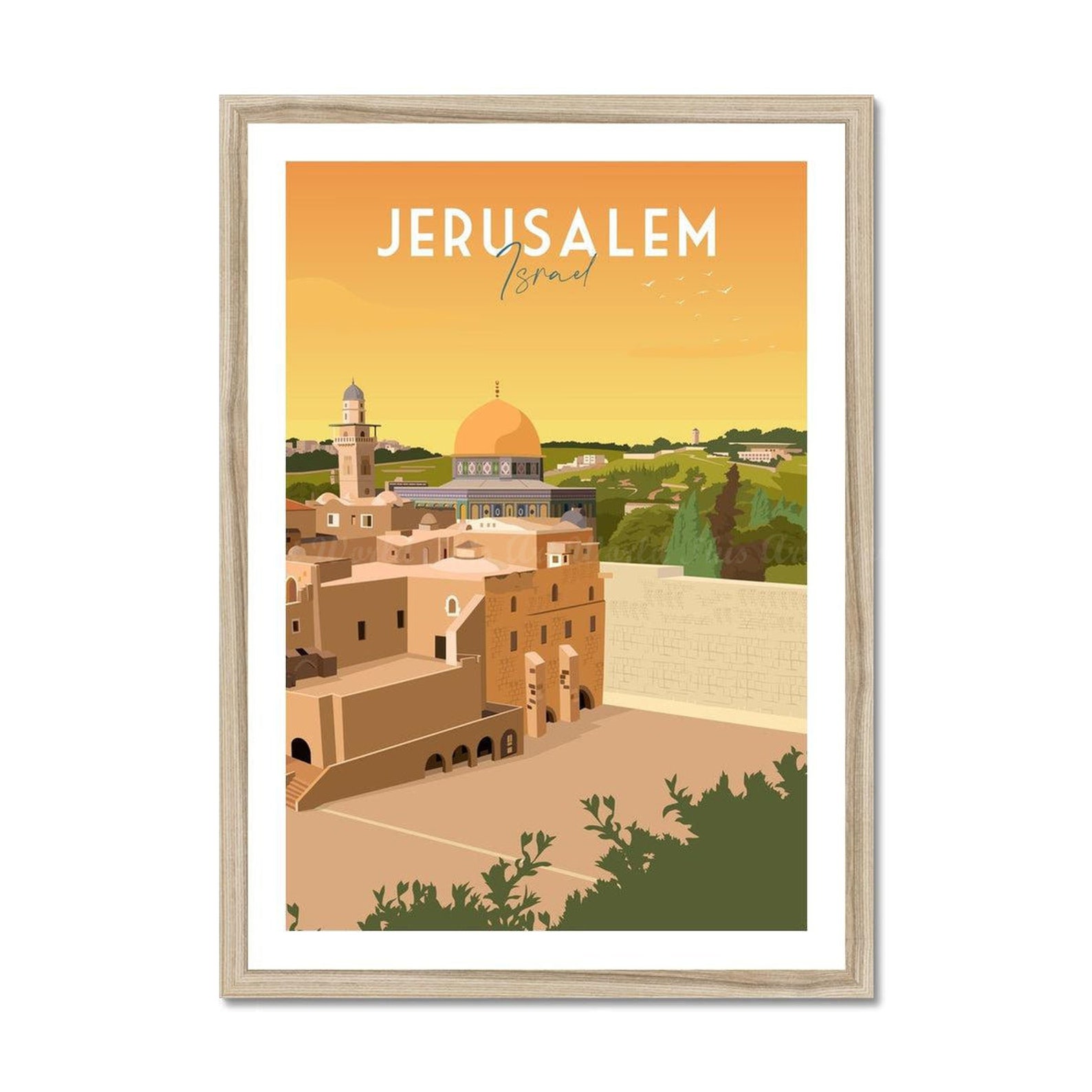 Jerusalem Print Israel Wall Art Jerusalem Travel Poster - Etsy