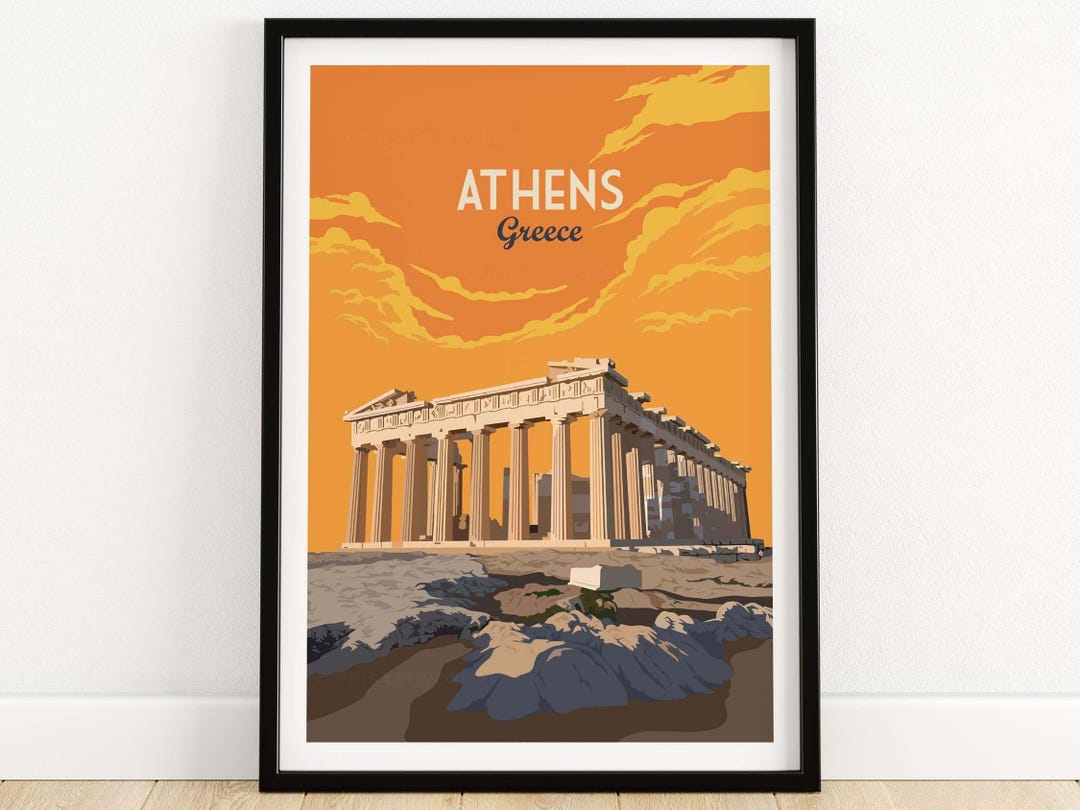 Athens Print Greece Poster | Athens Wall Art | Greek Travel Poster ...