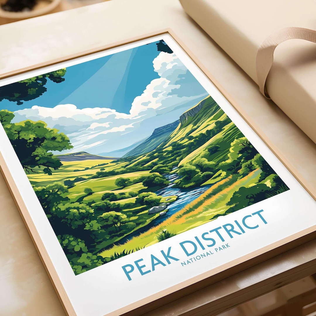 Peak District Travel Poster Peak District Wall Art Print Peak District ...