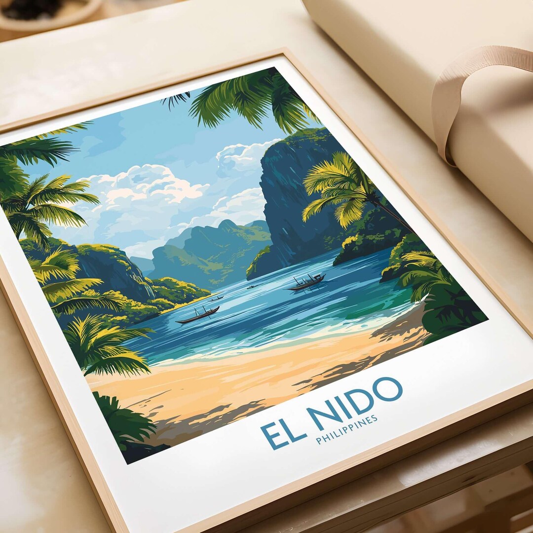 El Nido Travel Poster Birthday Present El Nido Wedding Anniversary Gift ...