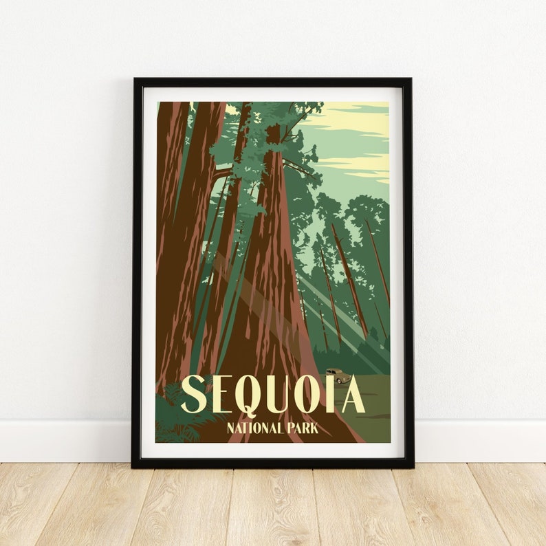 Sequoia National Park Poster Vintage Print Sequoia Tree | Etsy