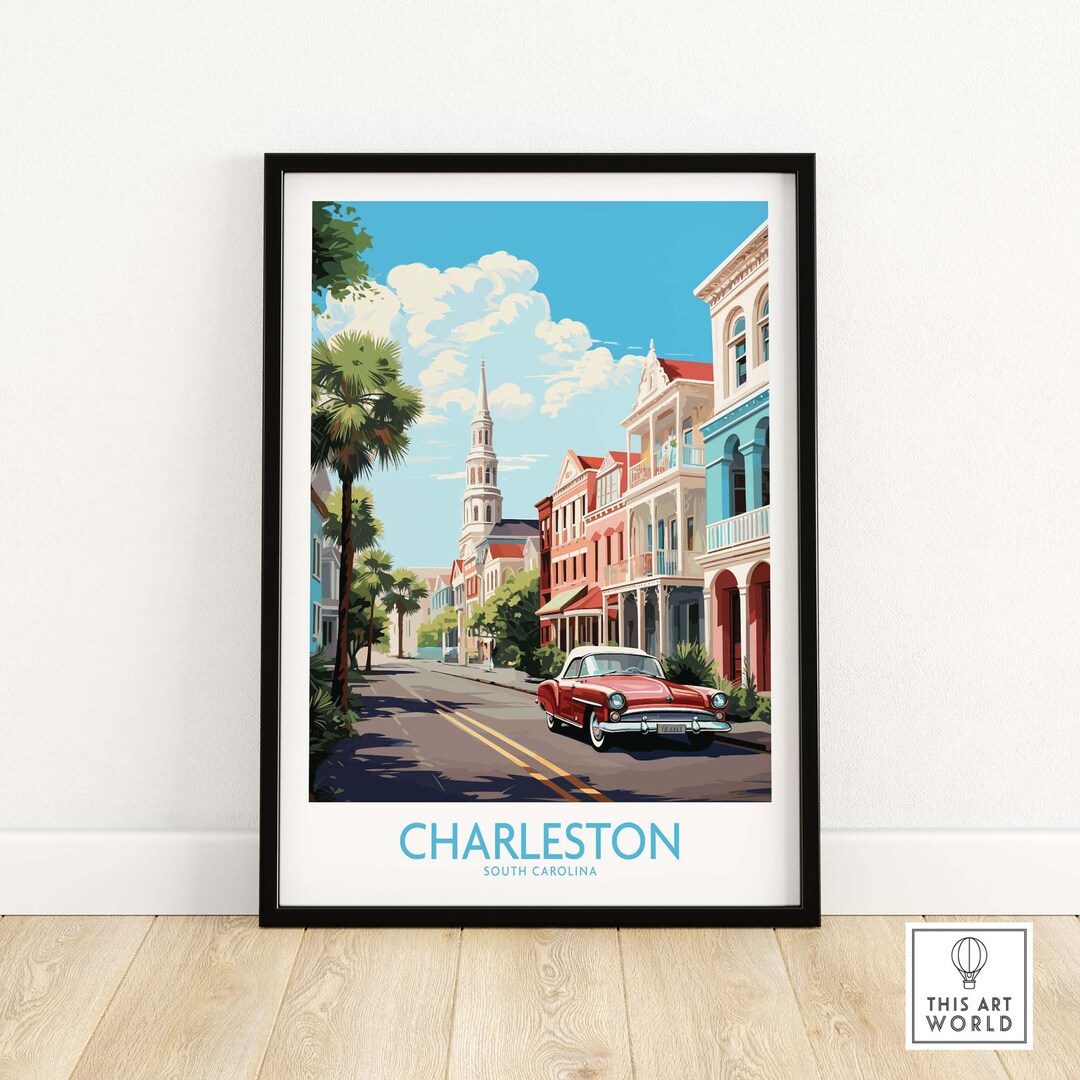Charleston Wall Art Home Décor Poster Gift Birthday Present Wedding ...