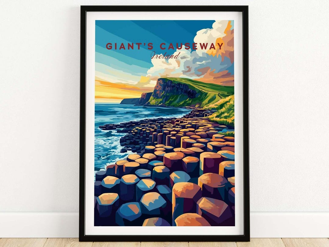 Giant's Causeway Travel Print Wall Art Giant's Causeway Wall Hanging ...