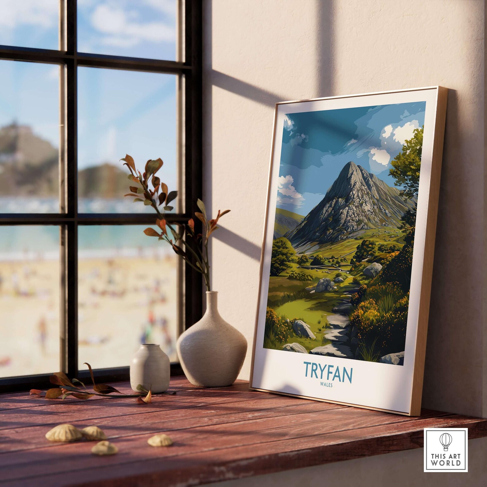 Tryfan Wall Art - Wales Hiking Trail Map Print, Snowdonia National Park ...