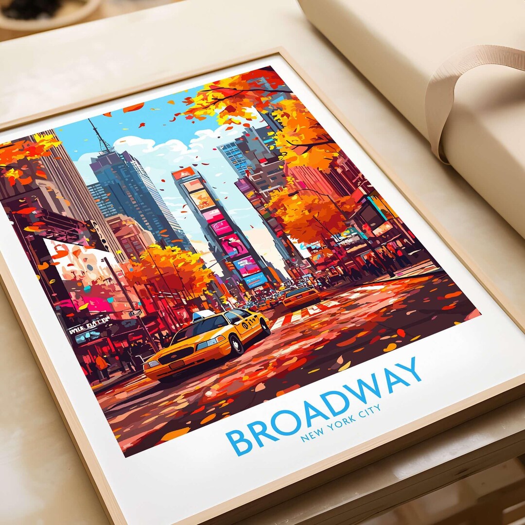 Broadway Wall Art Print New York City Poster Broadway Poster Artwork ...