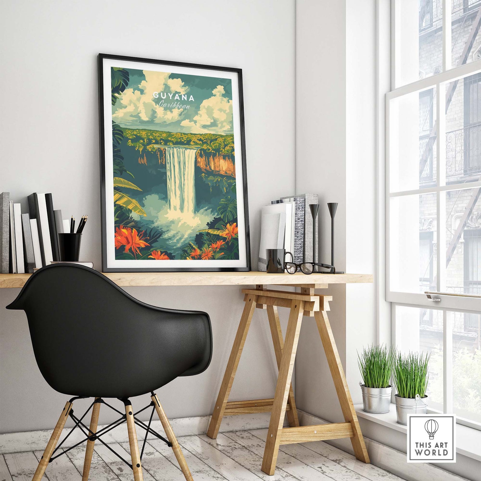 Guyana Travel Print Guyana Wall Art Print Caribbean Travel Poster ...