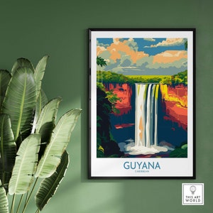 Guyana Wall Art Guyana Wall Art Print Caribbean Travel Poster Caribbean ...