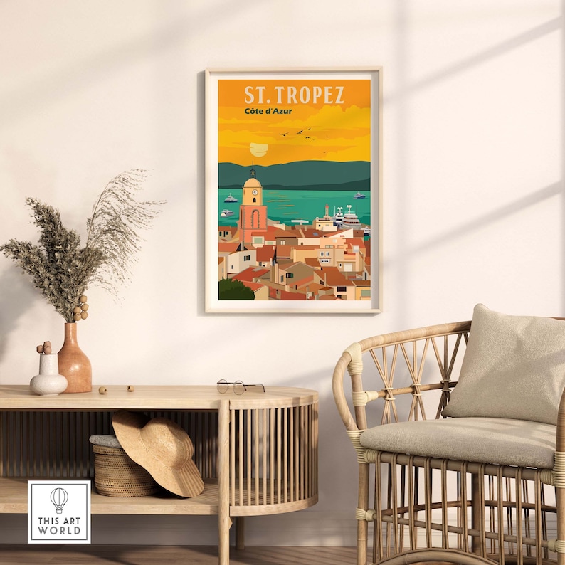 St Tropez Poster Print Saint Tropez Wall Art Côte - Etsy