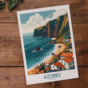 Azores Poster Wall Art Print Travel Poster Home Decor Artwork Poster ...