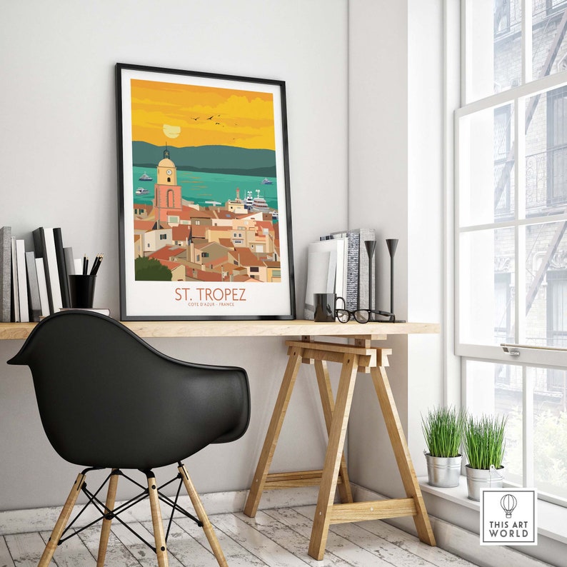 St Tropez Poster Print France Wall Art Côte D'azur - Etsy