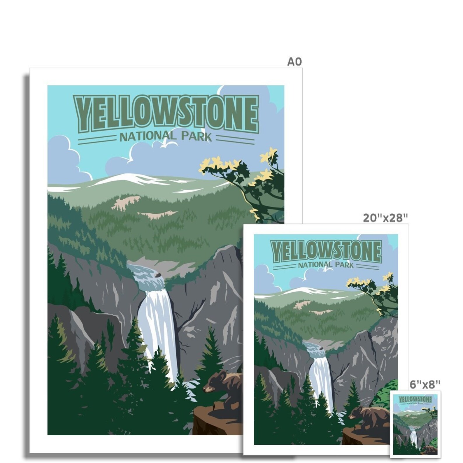 Yellowstone Print National Park Poster Yellowstone Vintage | Etsy