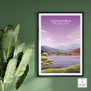 Snowdonia Poster | National Park Print | Wales UK Travel Poster | Welsh ...