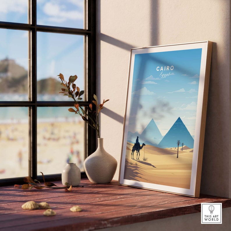 Cairo Poster - Pyramids Travel Poster | Birthday Present | Wedding ...