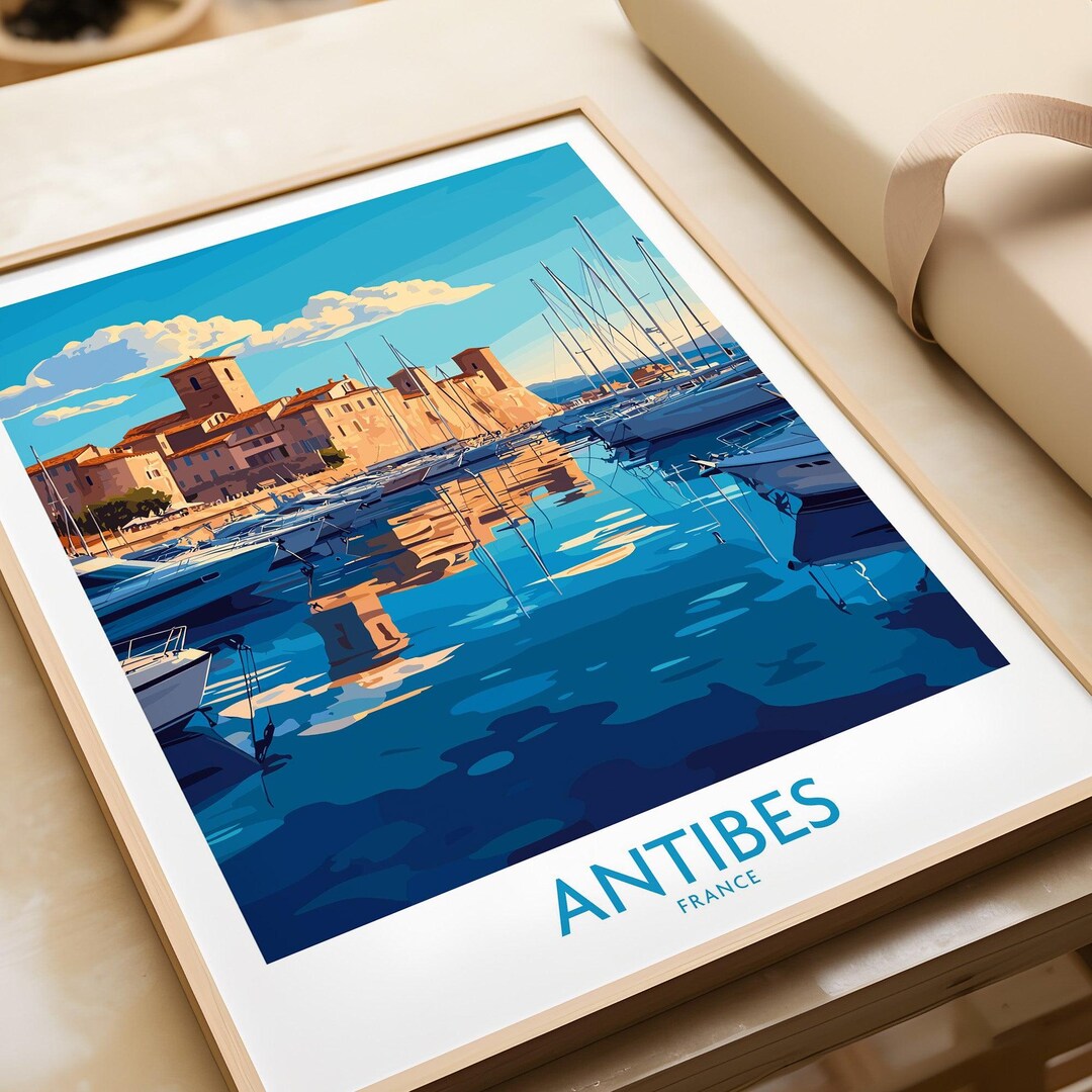 Antibes Poster France Antibes Wall Art Print Travel Poster Home Decor Antibes Artwork Poster ...