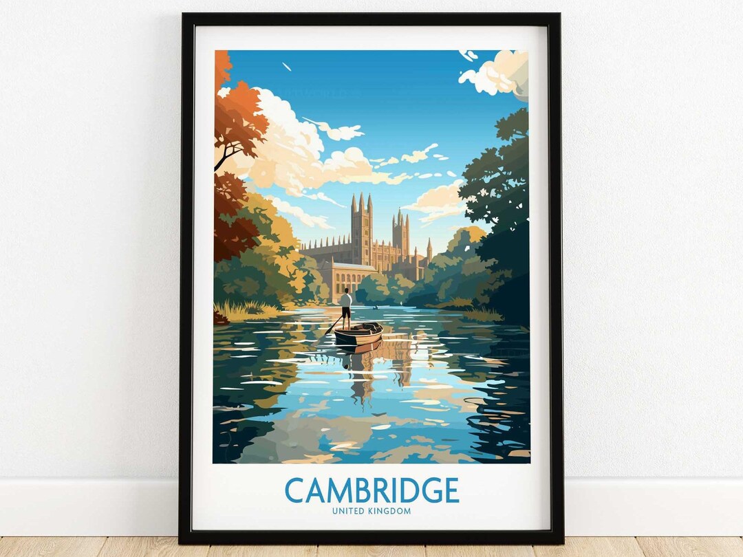 Cambridge Travel Poster - Cambridge Wall Art Print Cambridge University ...