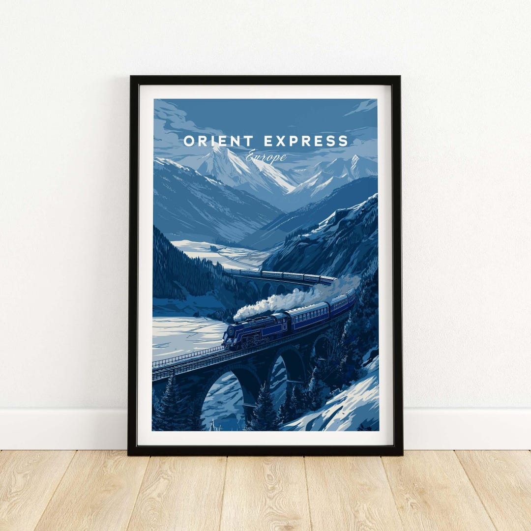 Vintage Orient Express Print - Snowy Alpine Train Scene - Etsy