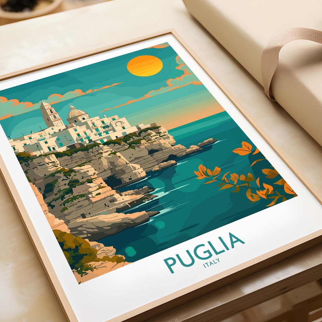 Puglia Art Print Apulia Travel Poster Puglia Artwork Poster Gift Apulia ...