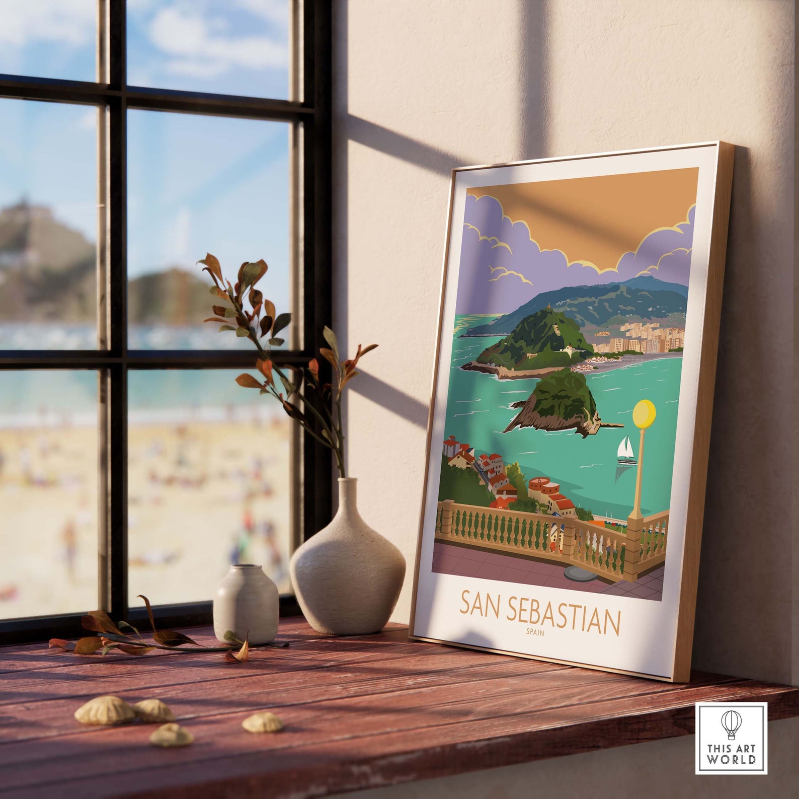 San Sebastian Poster Spain Travel Print Donostia Basque - Etsy