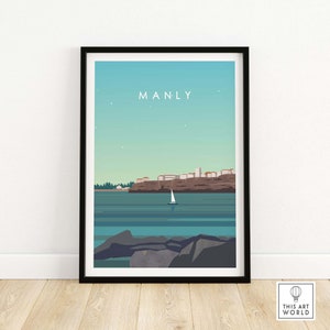 Manly Print Manly Sydney Australia Manly Poster Manly Wall Art Framed ...