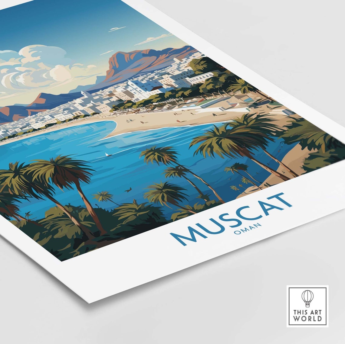 Muscat Print Oman Art Print Travel Poster | Home Gift Birthday Present ...