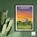Cardiff Poster Print Wales Welsh Travel Poster Cardiff - Etsy