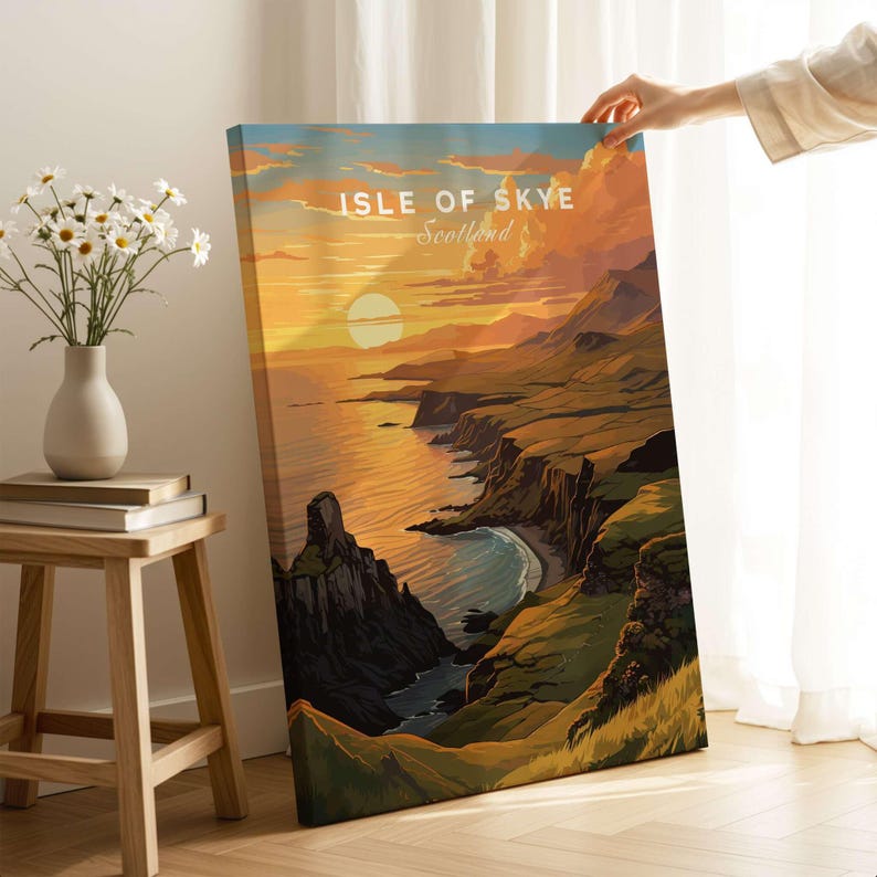 Isle of Skye Art Print: Vibrant Scotland Travel Poster - Framed or ...