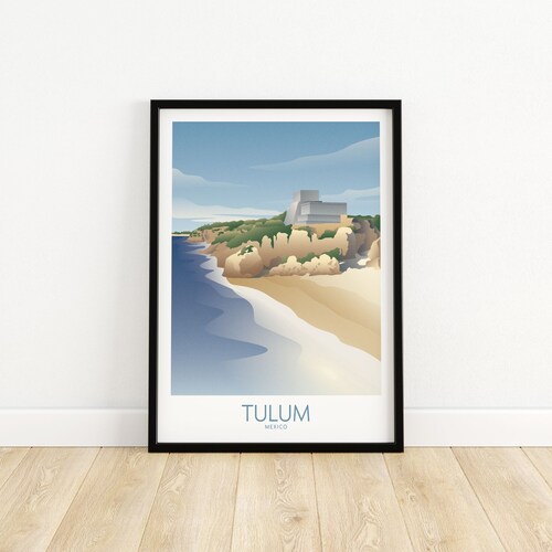 Mexico Print Travel Poster Tulum Wall Art Mexican Fine - Etsy