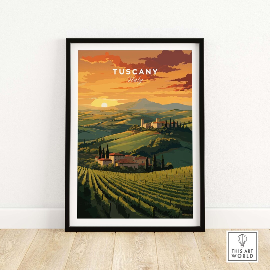 Tuscany Wall Art Travel Poster Birthday Present Wedding Anniversary ...