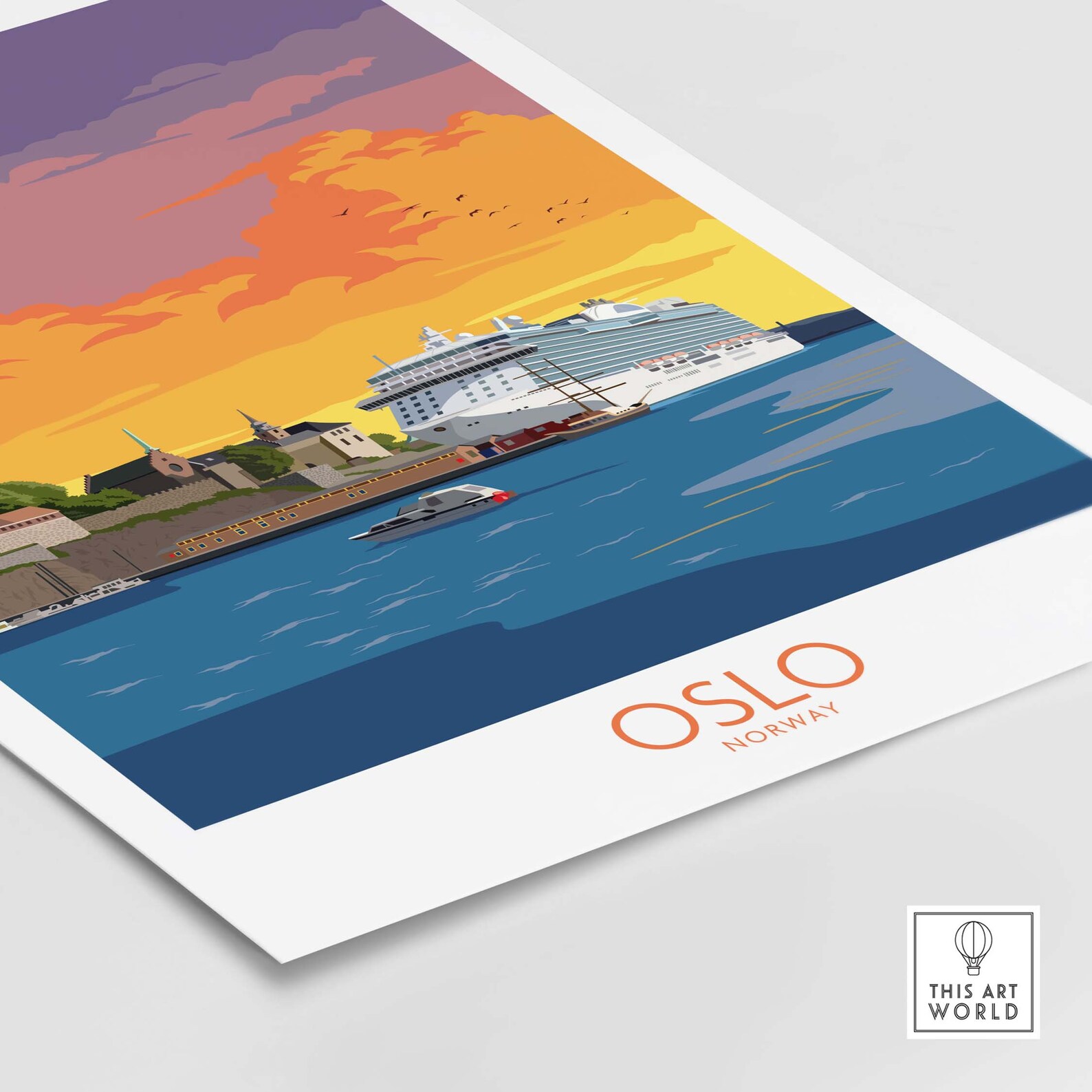 Oslo Poster Oslo Print Norway Wall Art Oslo Travel Poster - Etsy