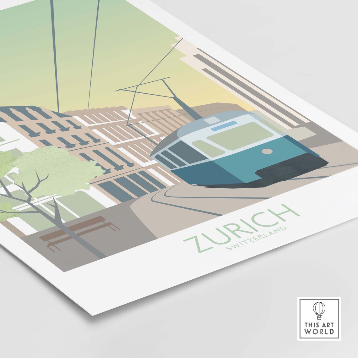 Zurich Print | Zurich Wall Art | Swiss Travel Poster | Zurich ...