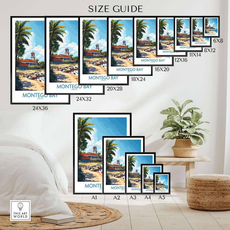 Montego Bay Travel Poster Montego Bay Art Print Travel Print | Home ...