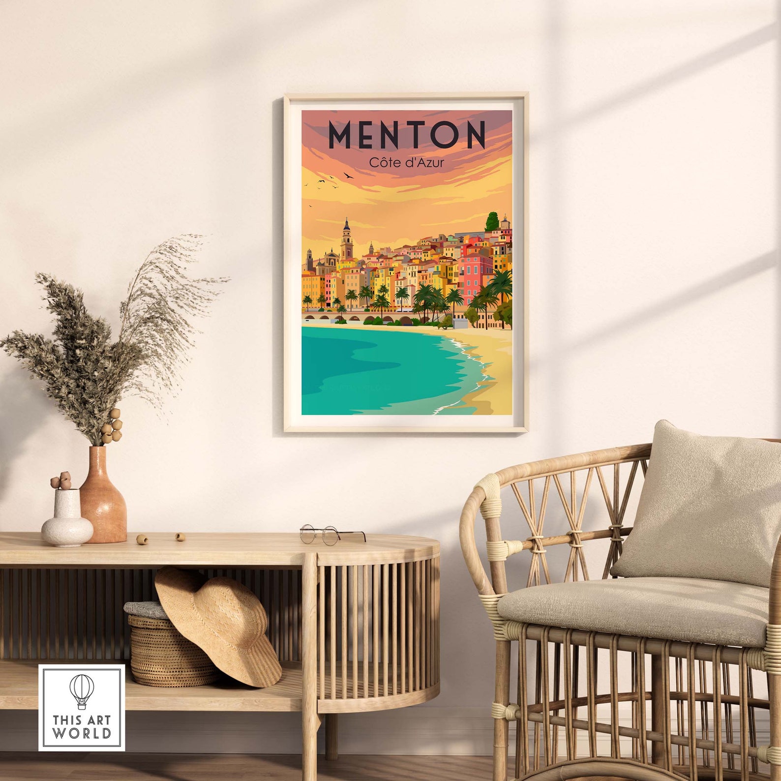 Menton Print Menton Poster France Wall Art Menton Travel - Etsy