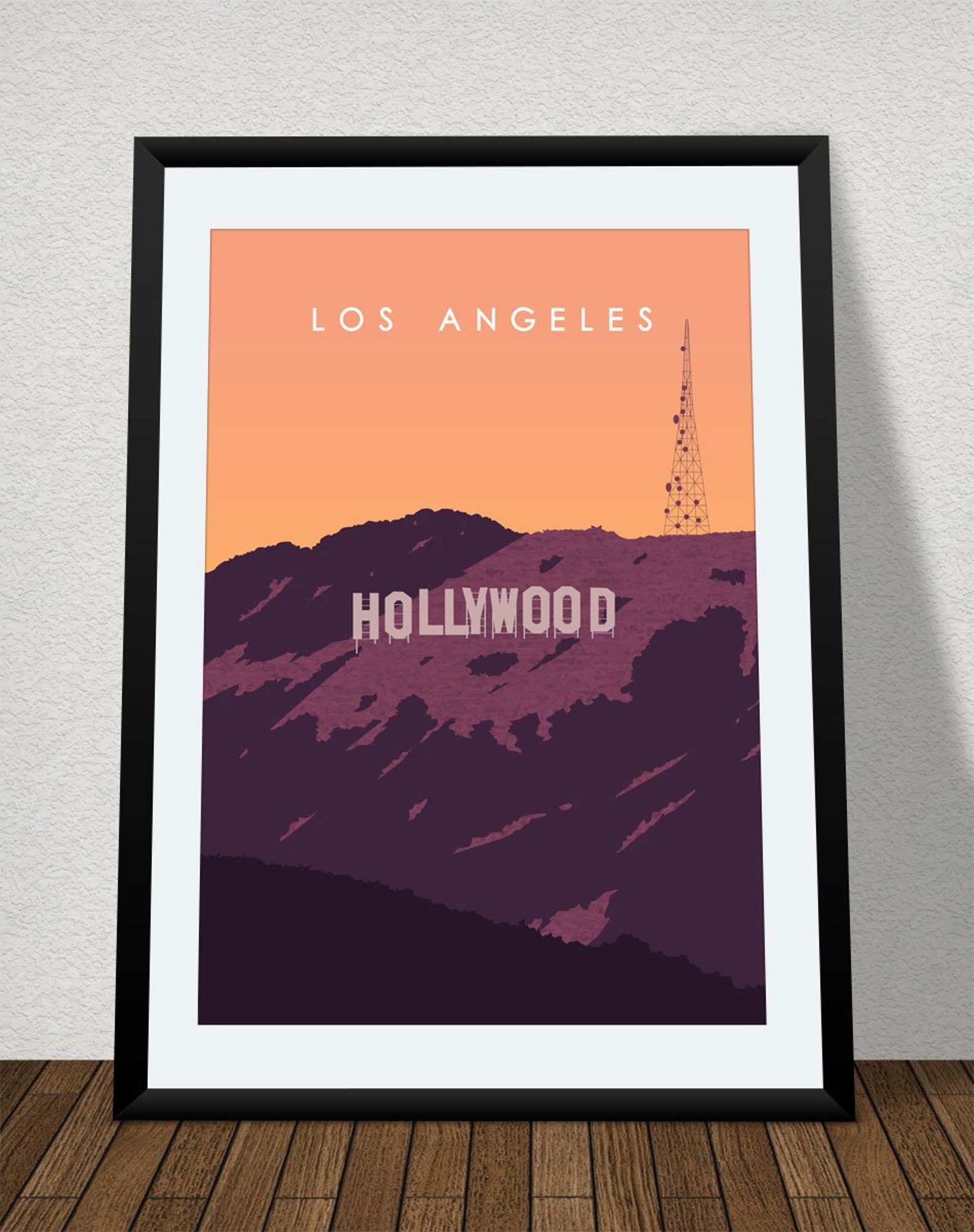 Hollywood Sign Poster Print of Hollywood Los Angeles | Etsy
